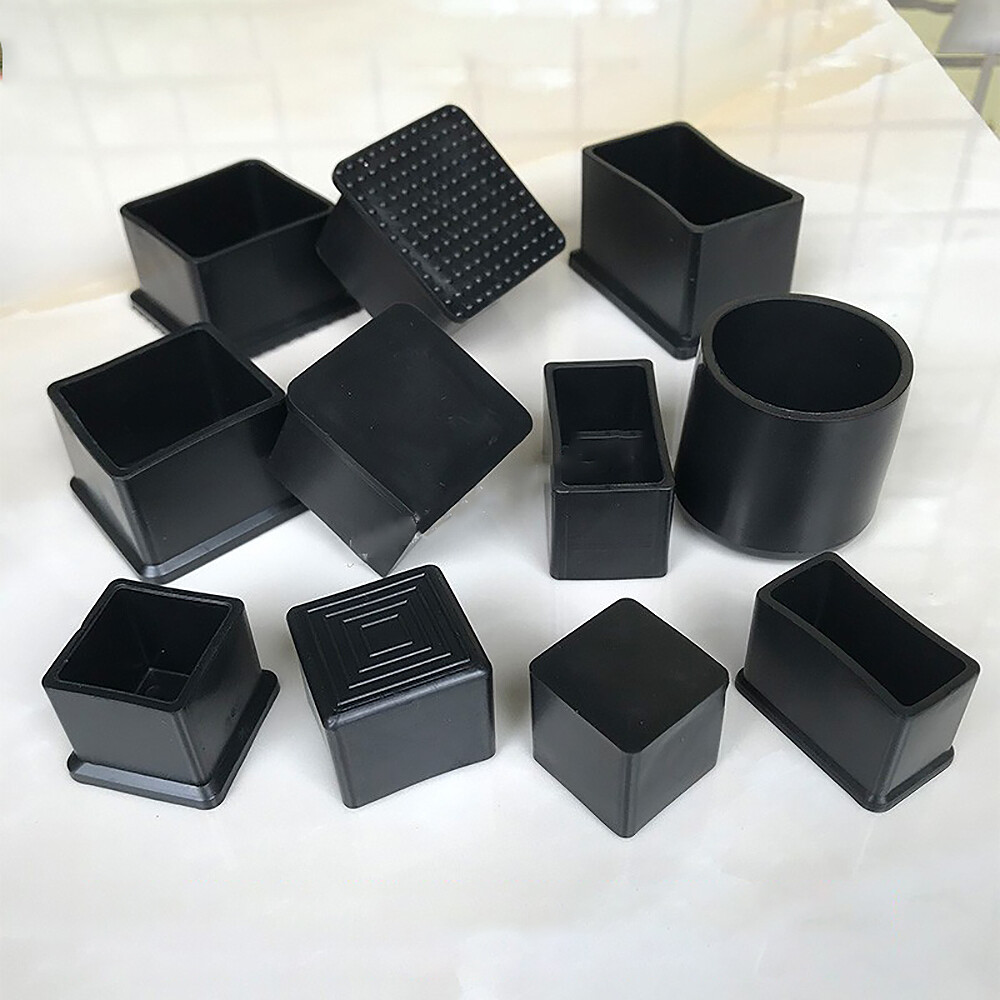Table and Chair Leg Cover Outer Cap Rubber Rectangle Pad Stool ...