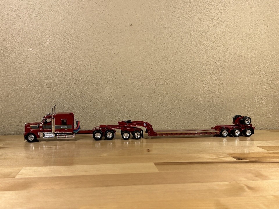 DCP 1/64 Kenworth W900 Magnitude Lowboy Jeep And Flip Axle Semi Truck ...
