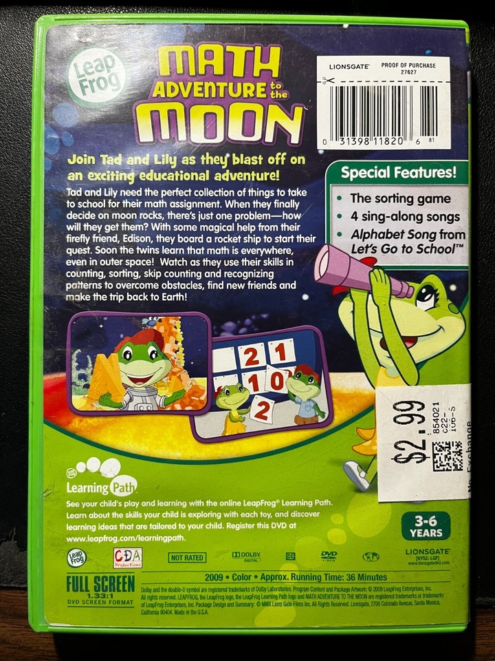Math Adventure to the Moon Leap Frog Launch Your Child's Math Skills ...