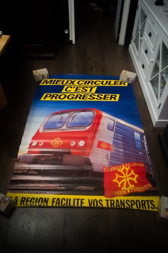 FRENCH TRAIN MIDI PYRENEES French Vintage Tourism Poster Original 1990 ...