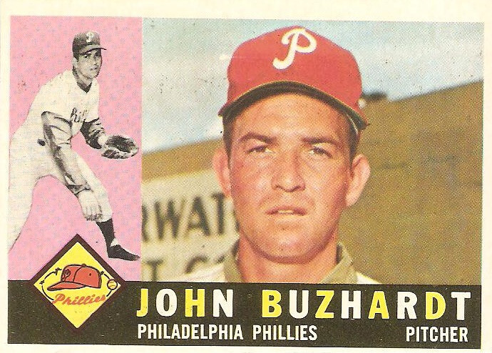 1960 Topps Baseball Card #549 John Buzhardt VG+ to EX Condition High ...