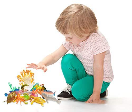 42pcs Plastic Ocean Animals Toys Realistic Mini Sea Creature Figure ...