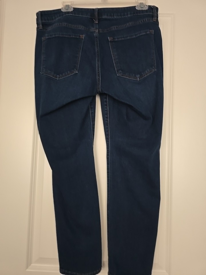 Old Navy Denim Mid-rise Power Slim Straight Size 12 Short Dark Blue ...