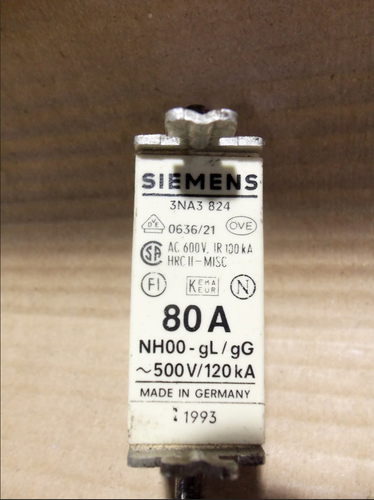 Lot of 2 SIEMENS 3NA3824 Fuse 80A 500V/20KA | eBay