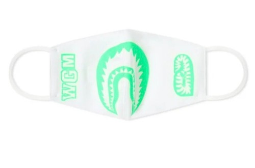 A BATHING APE Glow in the dark shark face mask white BAPE Accessory | eBay