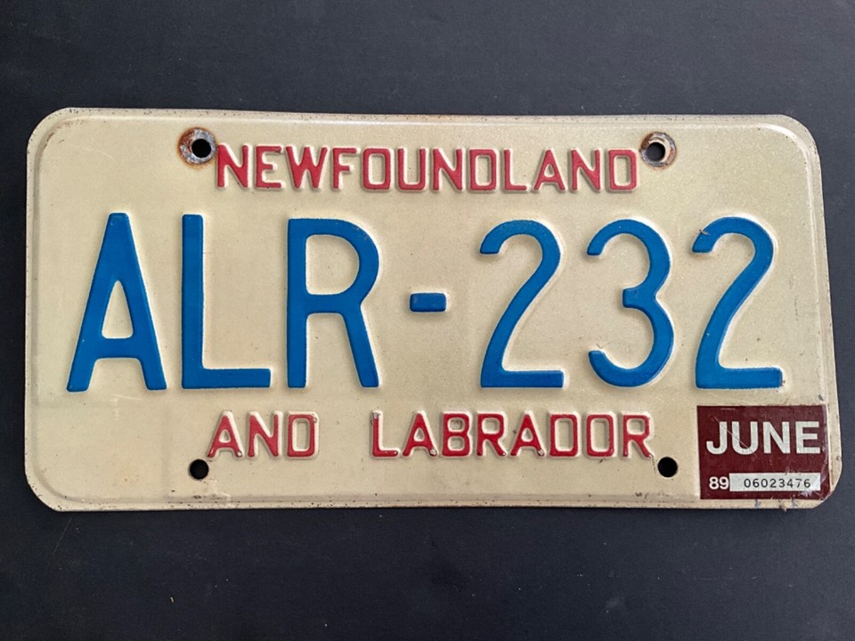 1989 NewFoundland and Labrador Canada License Plate Tag ALR-232 | eBay