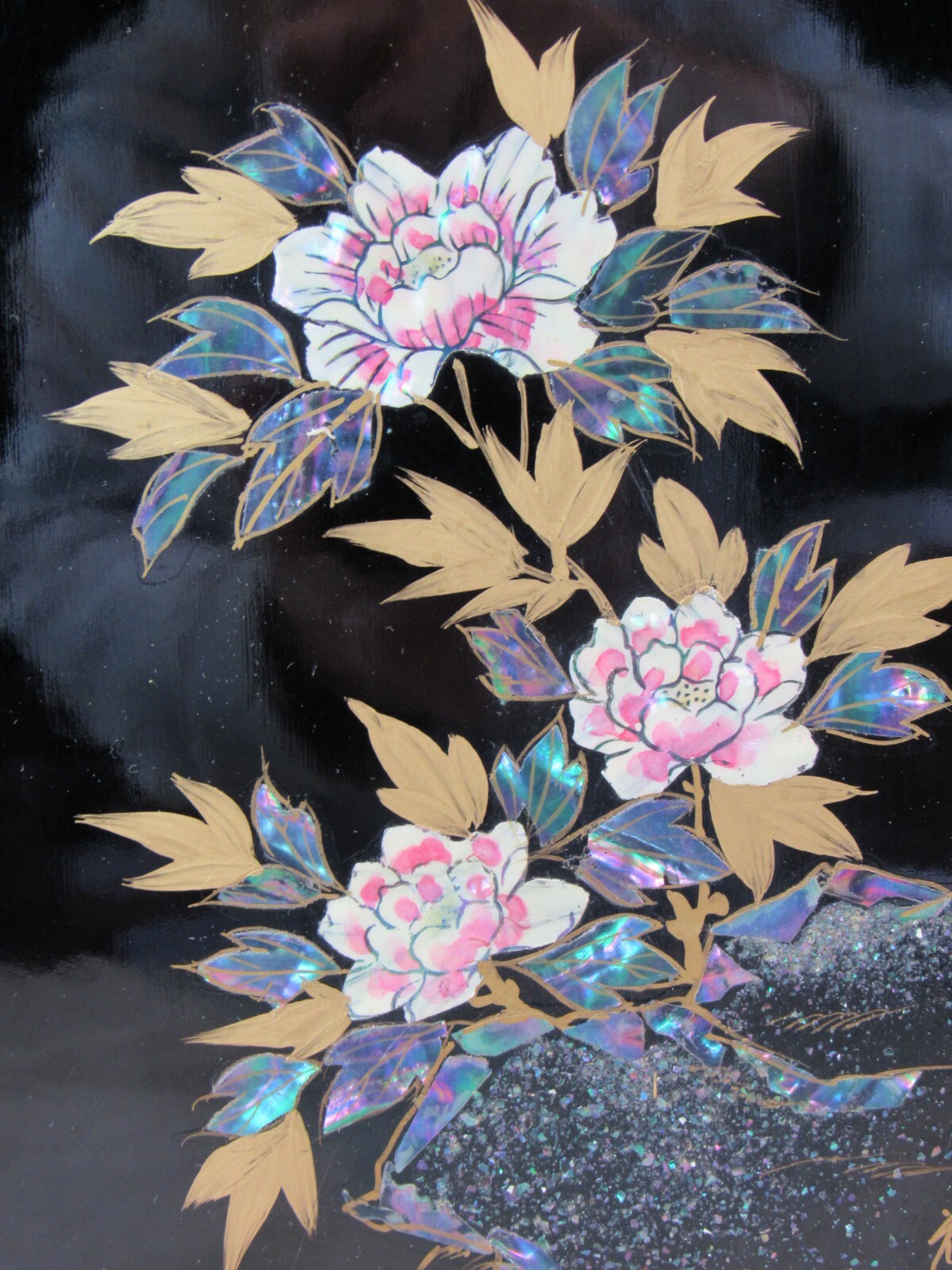 Rectangular lacquerware mother of pearl insets PICTURE PANEL JAPAN ...