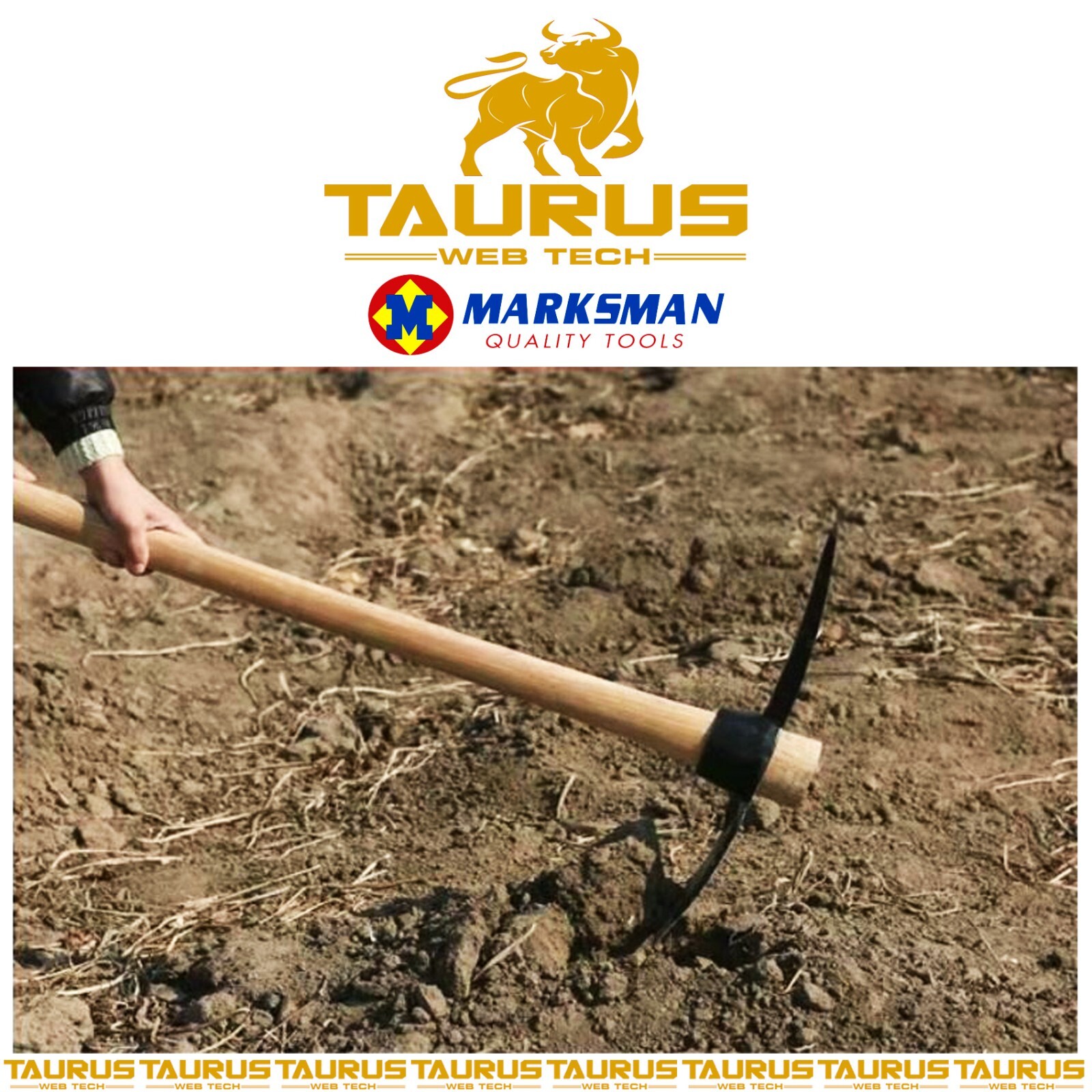 90 CM MARKSMAN WOODEN Beech Handle & 5LB MATTOCK HEAD PICK AXE Garden ...