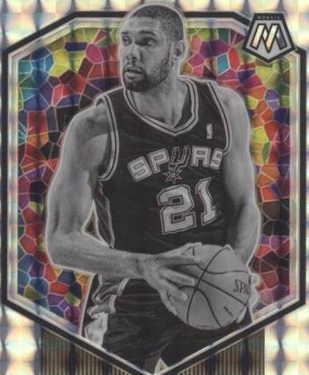2019-20 Panini Mosaic - Old School Tim Duncan #20 Silver Mosaic Prizm ...