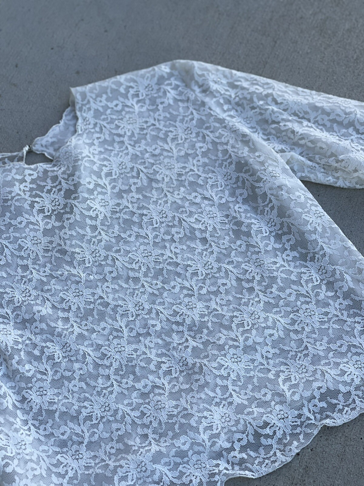 Vintage 1950’s Sheer White Lace Blouse - Gem