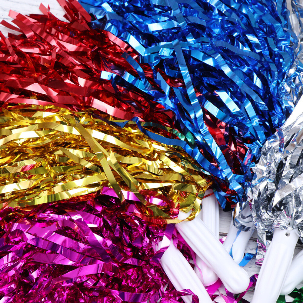 12 PCS Pompoms Cheerleader Cheering Hand Flower Props DIY Sport ...