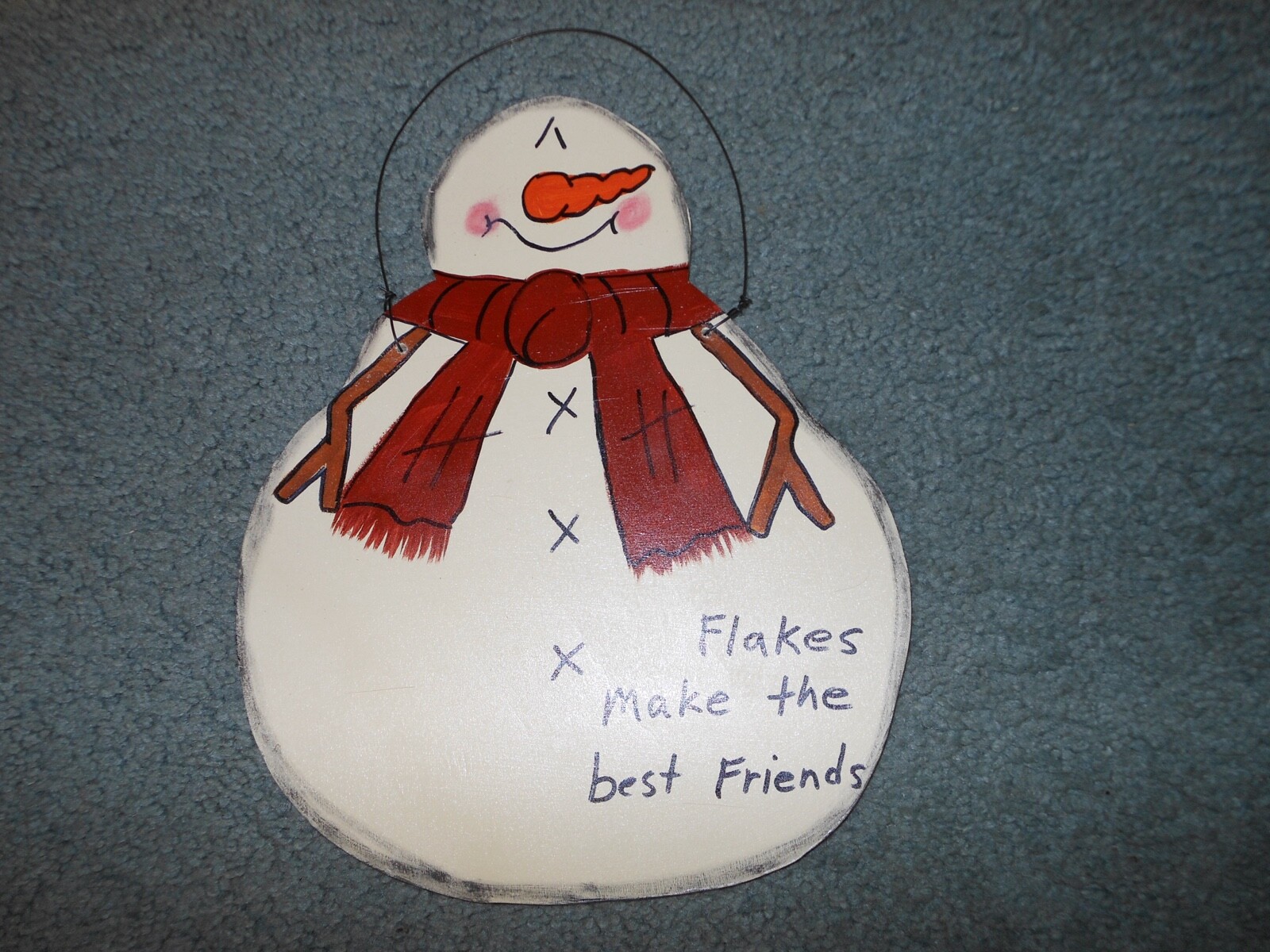 Snowman "Flakes make the best Friends" wooden handcrafted snowman | eBay