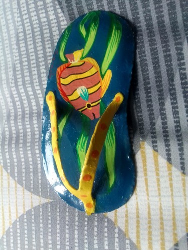 vintage very collectable Grenada colourful clay painted flip flop | eBay