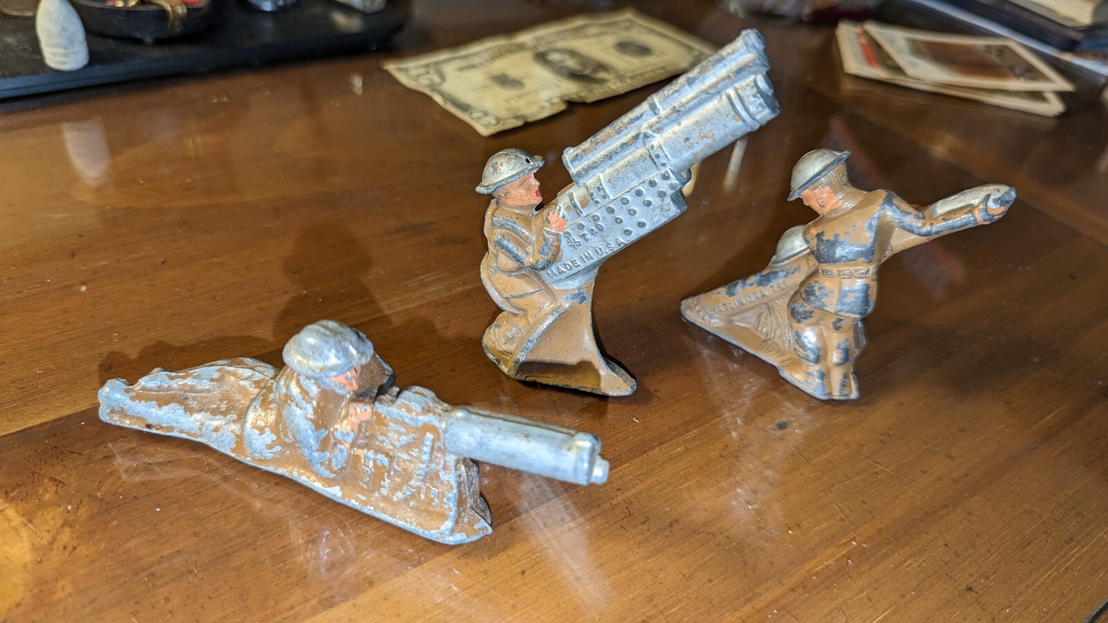 Barclay Doughboy Soldiers lot of 3 w/ Machine Gunner, Anti-aircraft ...