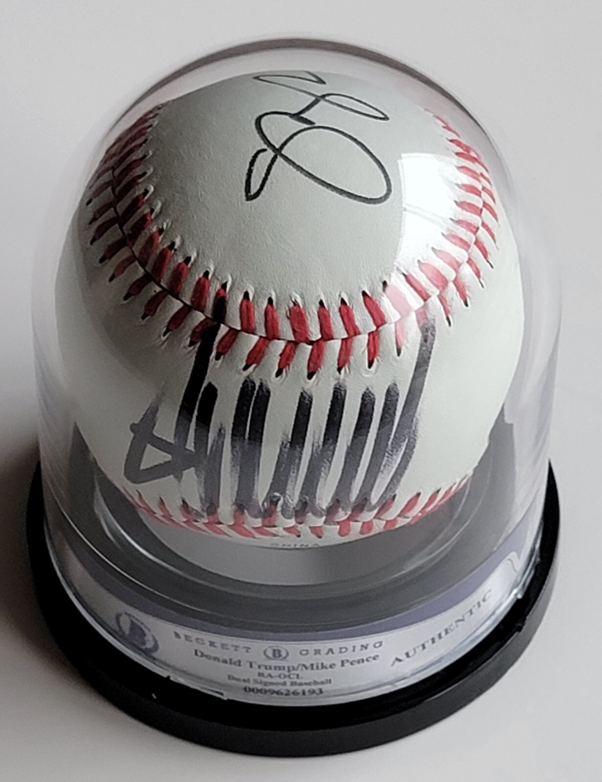 RARE! President DONALD TRUMP & MIKE PENCE Autographed BASEBALL BECKETT ...
