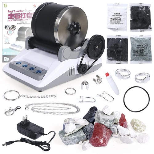 Rock Grinder Kit Gemstones Polishing Machine Electronic Rock Tumbler ...