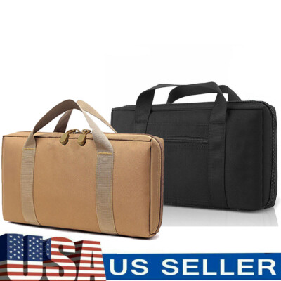 Tactical Pistol Case Handgun Bag Shooting Hunting Range Gun Magazine ...
