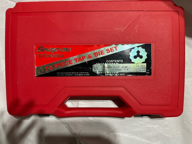 Snap On TOOLS Tap And Die Set 76 Piece Metric And Standerd SET ...
