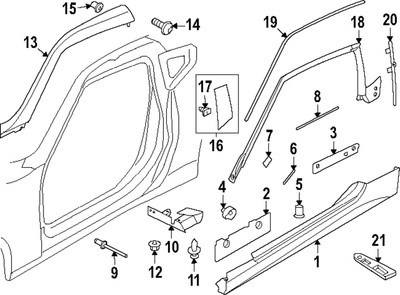Genuine Nissan Rocker Molding Rear Clip 76847-6GP5B | eBay