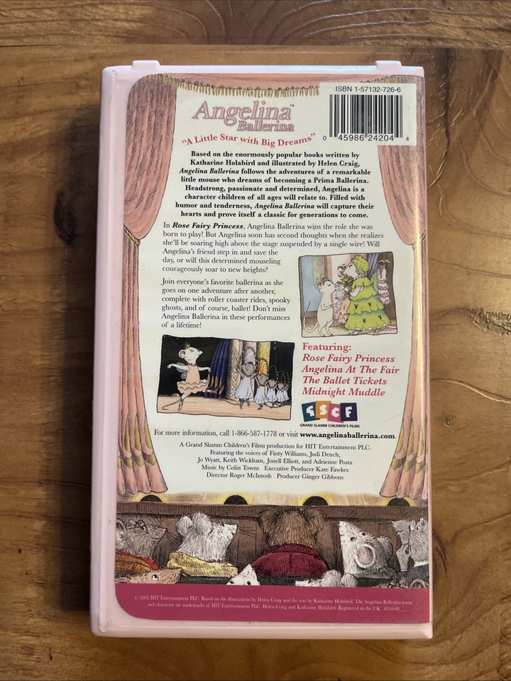 Angelina Ballerina VHS Rose Fairy Princess 2002 FULLY TESTED HiT ...