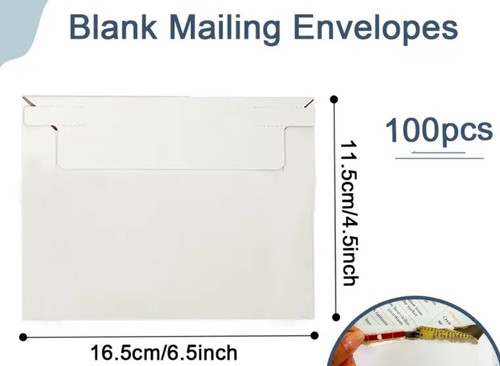 PHOTO SHIPPING FLATS CARDBOARD ENVELOPE MAILERS 100 6.5 x 4.5 RIGID ...