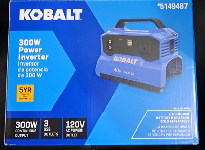 Kobalt 300-Watt Portable Power Station Power Inverter 40v (Tool Only ...