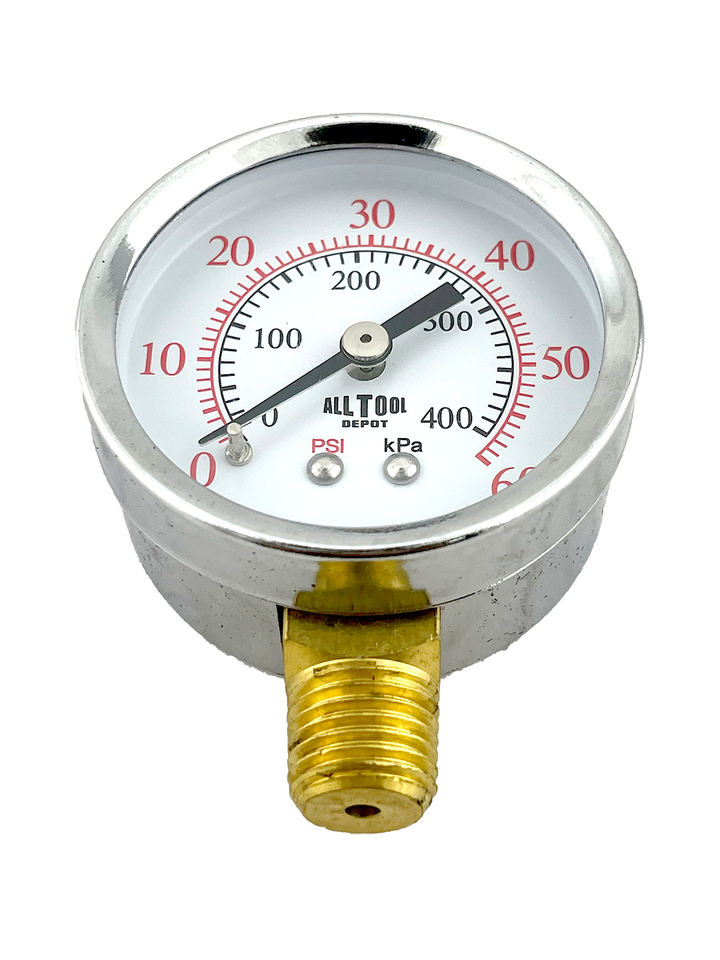 Air Pressure Gauge 2" Dial Side Mount 1/4"NPT - 0 to 60PSI | eBay
