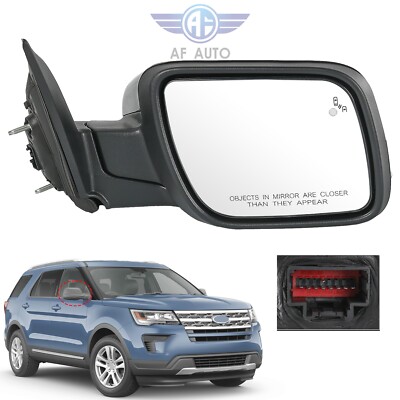 Side Mirror W/ Blind Spot Puddle Lamp Passenger Side For Ford Explorer ...