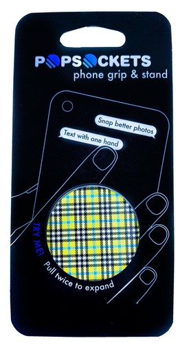 PopSockets Checker Checkerboard Yellow Plaid Stripes PopSocket Pop ...
