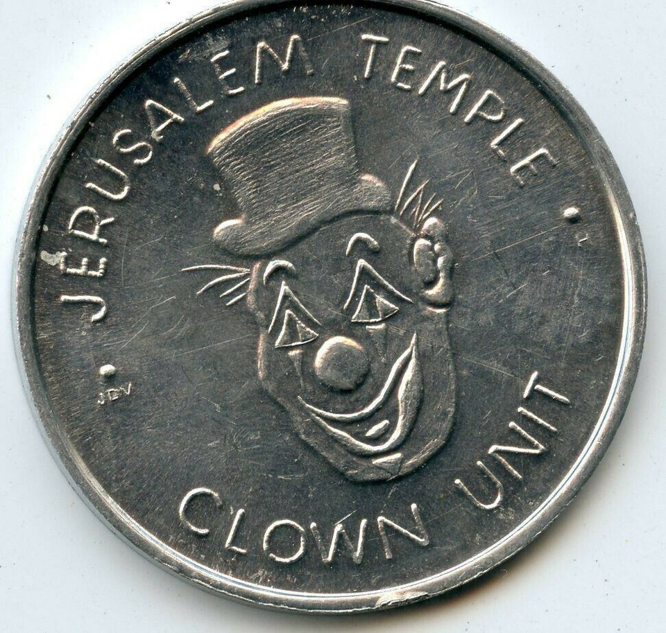 Mardi Gras Doubloon Jerusalem Temple Clown Unit 1974 Aluminum | eBay