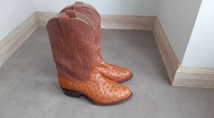 Tecovas Wyatt Pecan Ostrich Men Cowboy Boots Western,… - Gem