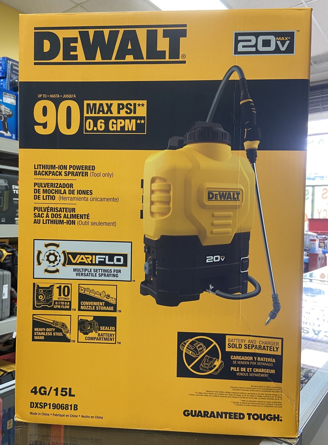 DeWalt 20V Max 4 Gallon Backpack Sprayer Cordless TOOL ONLY DXSP190681B ...