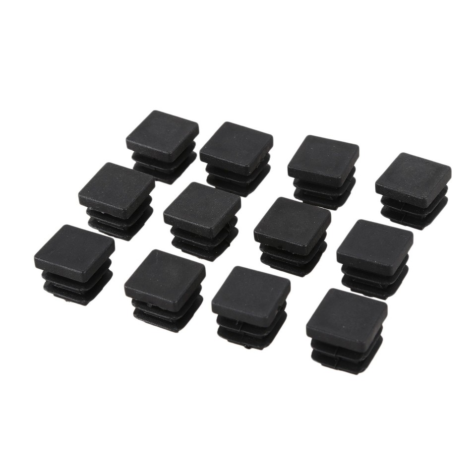 12 Pcs 15mm x 15mm Plastic Square Caps Tube Pipe Inserts End Blanking ...