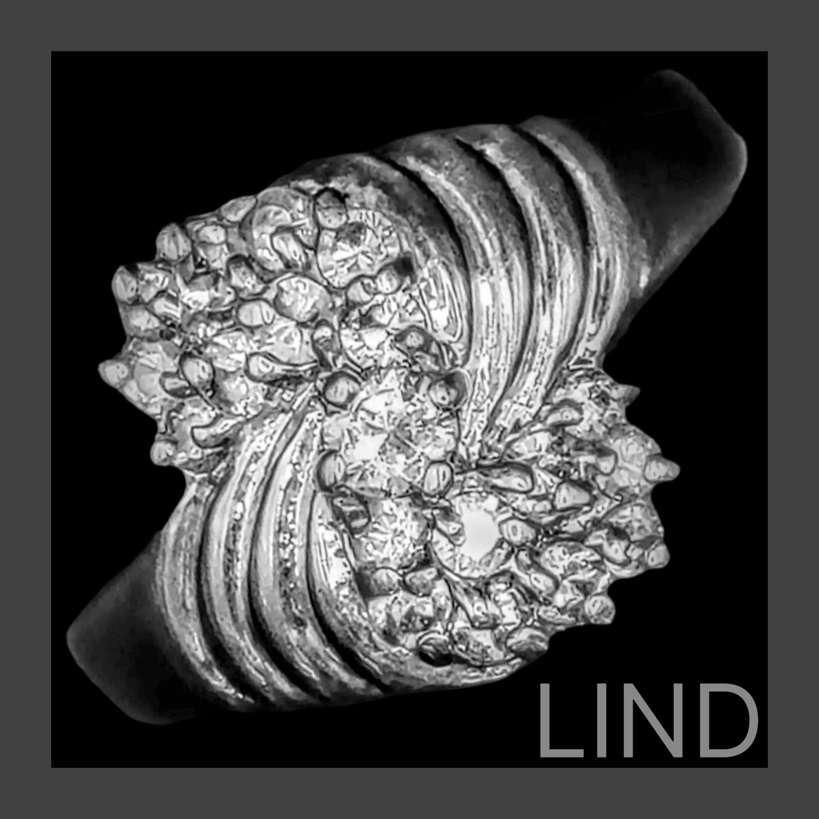 Vintage LIND Silver Plate SP Rhinestone Cluster Ring SIZE 8 Chic ...