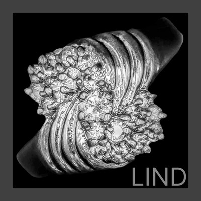Vintage LIND Silver Plate SP Rhinestone Cluster Ring SIZE 8 Chic ...