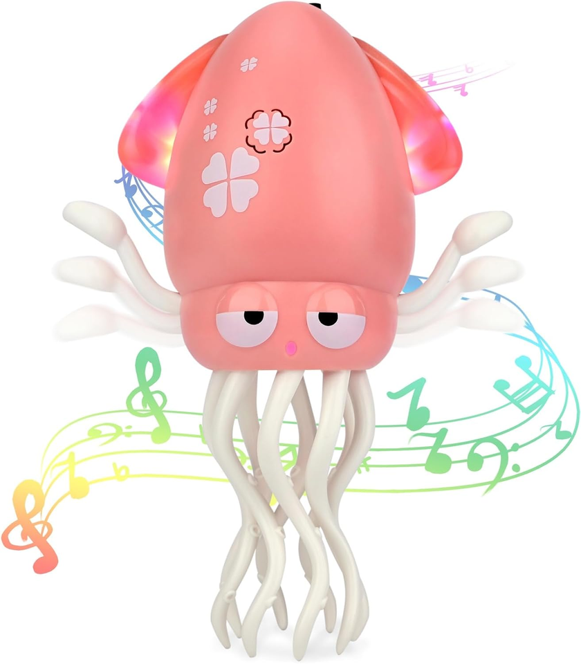 Dancing Octopus Tummy Time Fun Toy Electric Crawling Squid Baby Toys ...