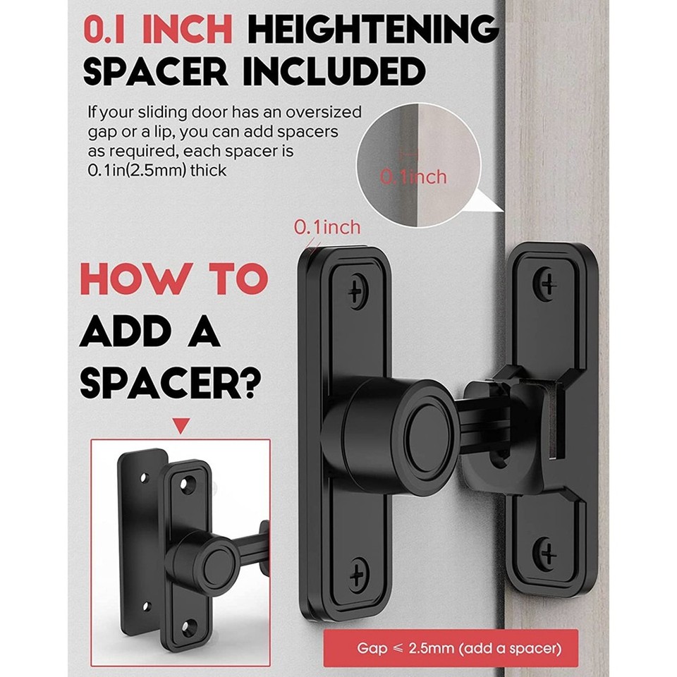 Heavy Duty Gate Latches 90 Degree Right Angle Barn Door Lock -Theft ...