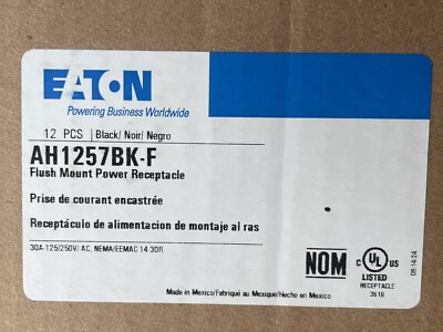 Eaton AH1257BK-F (Box Of 12) Flush Mount Power Receptacles | eBay