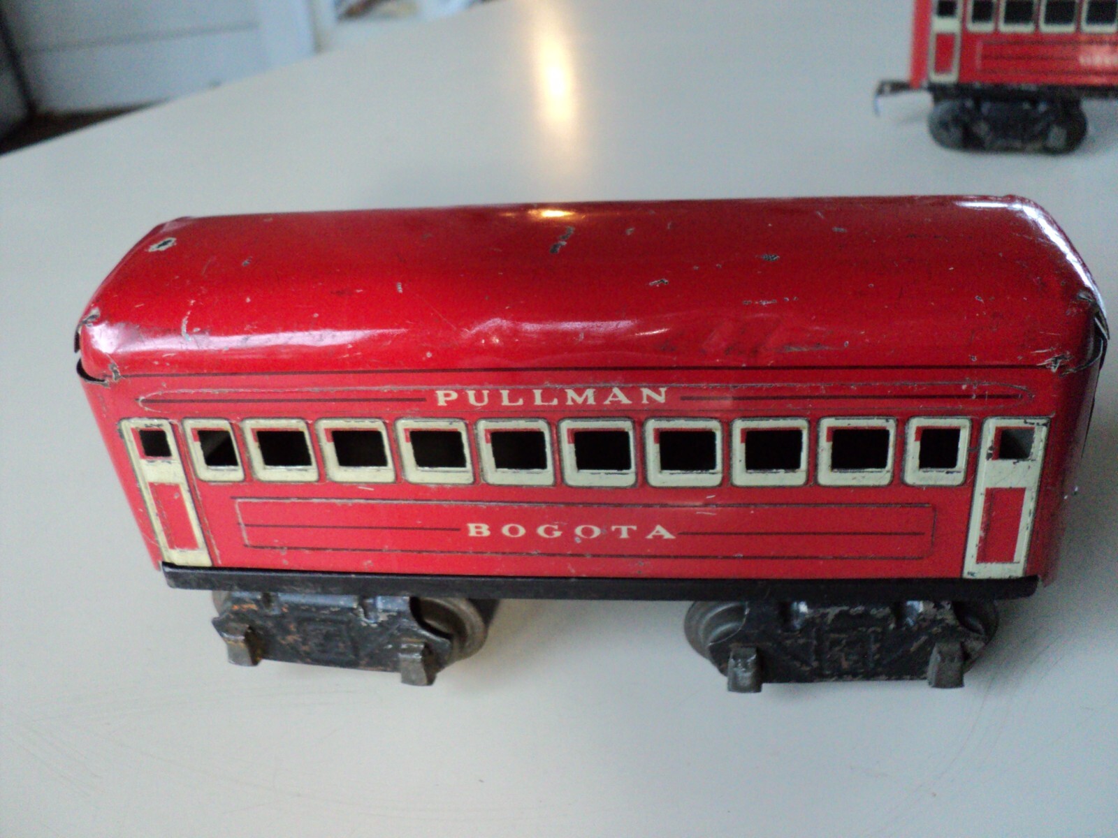 Super Rare! Marx Train 6" red passenger cars with open windows. | eBay