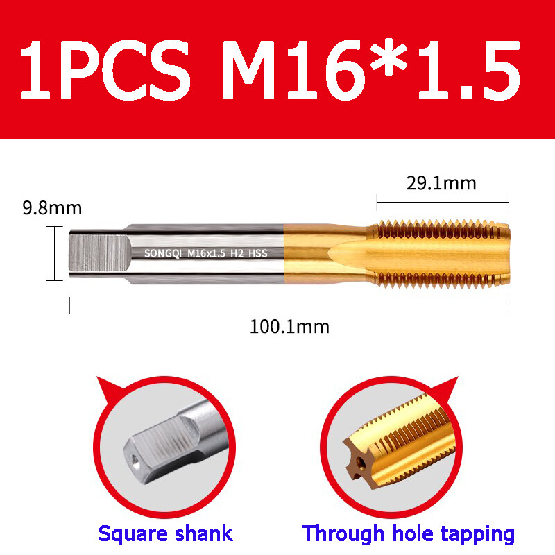 M16 Machine Spiral Point Plug Tap HSS Titanium Fine thread tap | eBay