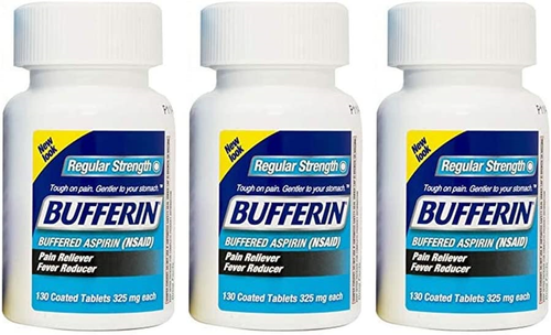 Bufferin Buffered Aspirin NSAID Coated Tablets Pain Reliever/Fever ...