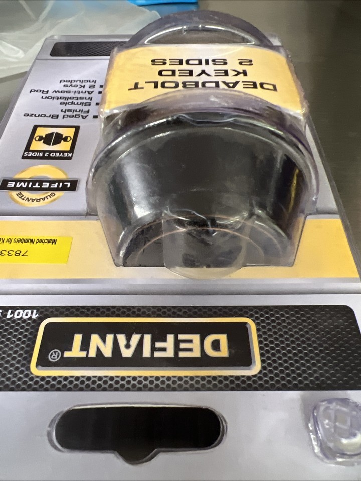 DEFIANT DEADBOLT - Keyed 2 Sides - Double Cylinder - Aged Bronze - 1001 ...