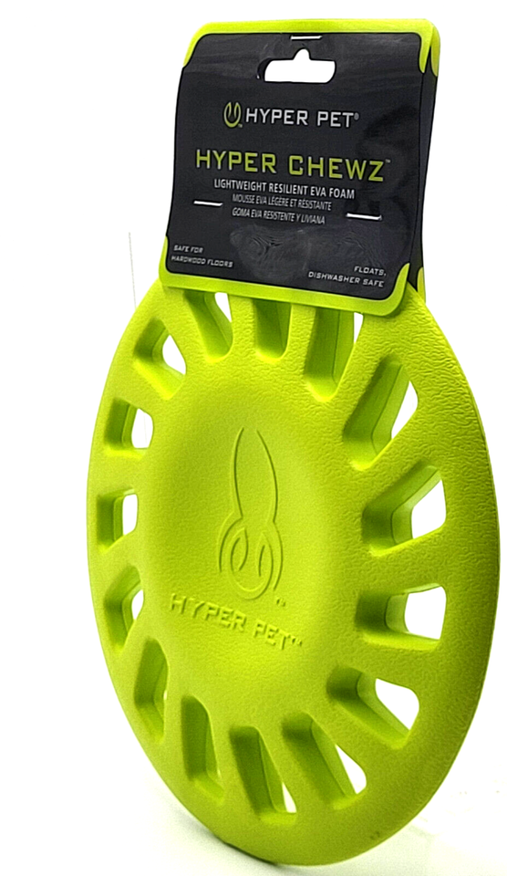 Hyper Pet Hyper Chewz Hubcap Frisbee Green Flying Disc Floating Dog ...