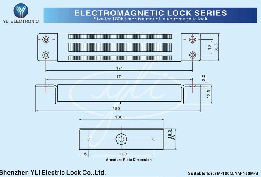 YLI YM-180M-S 180Kg/350lbs Single Door Electric Magnetic Holding Force ...