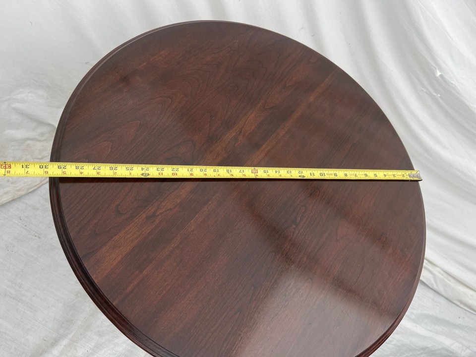 Vintage Ethan Allen Round Tea Table Spinning pedestal Mahogany Entry ...