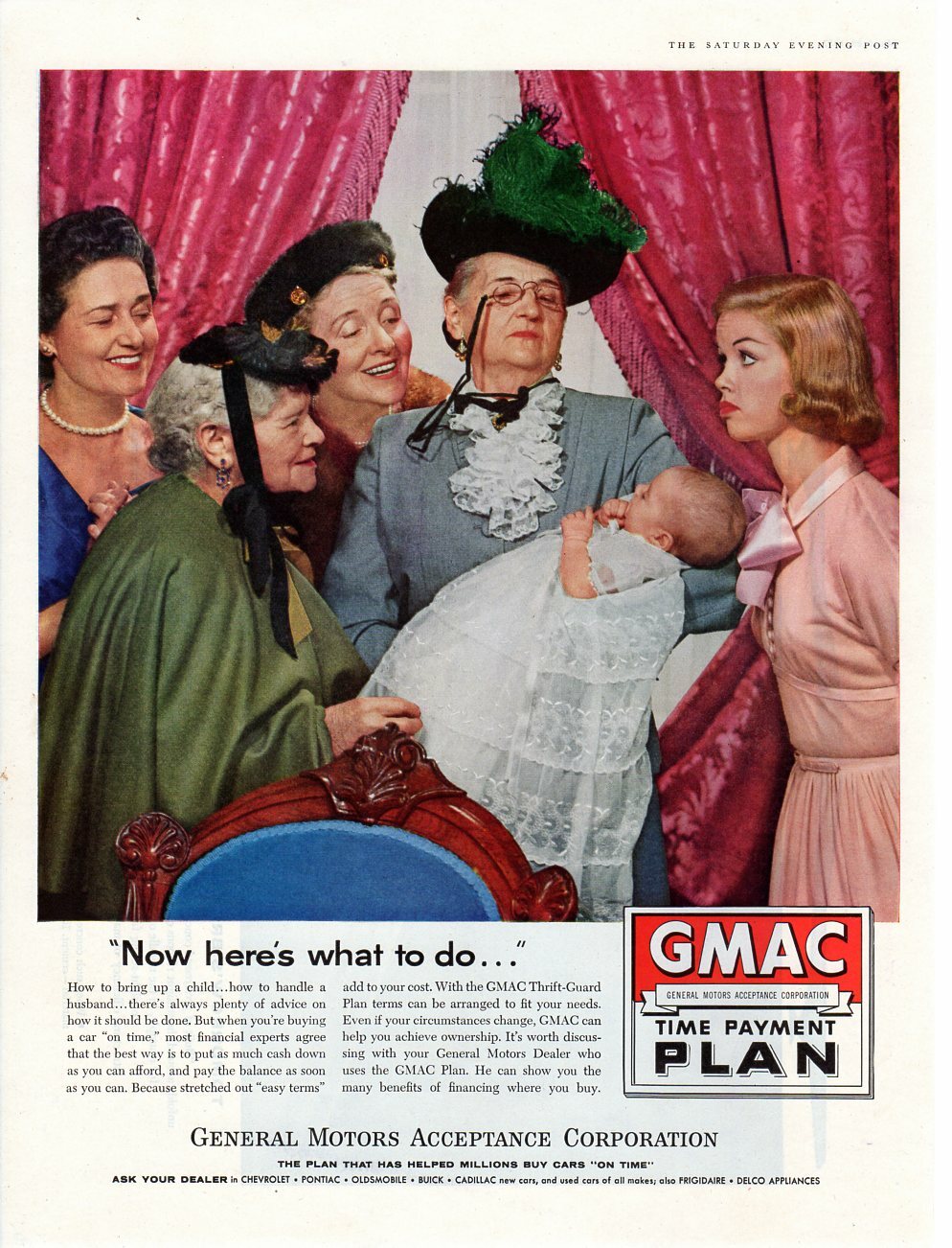 Vintage advertising print Car General Motors GMAC Pan 1957 Baby Old ...