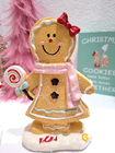 CHRISTMAS Gingerbread Man Couple Pastel Peppermint Figurines Tabletop ...