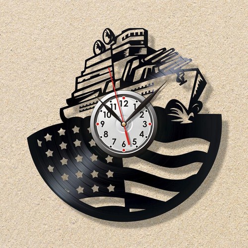 United States Navy clocks USA ship clock US Navy vinyl clock Black wall ...