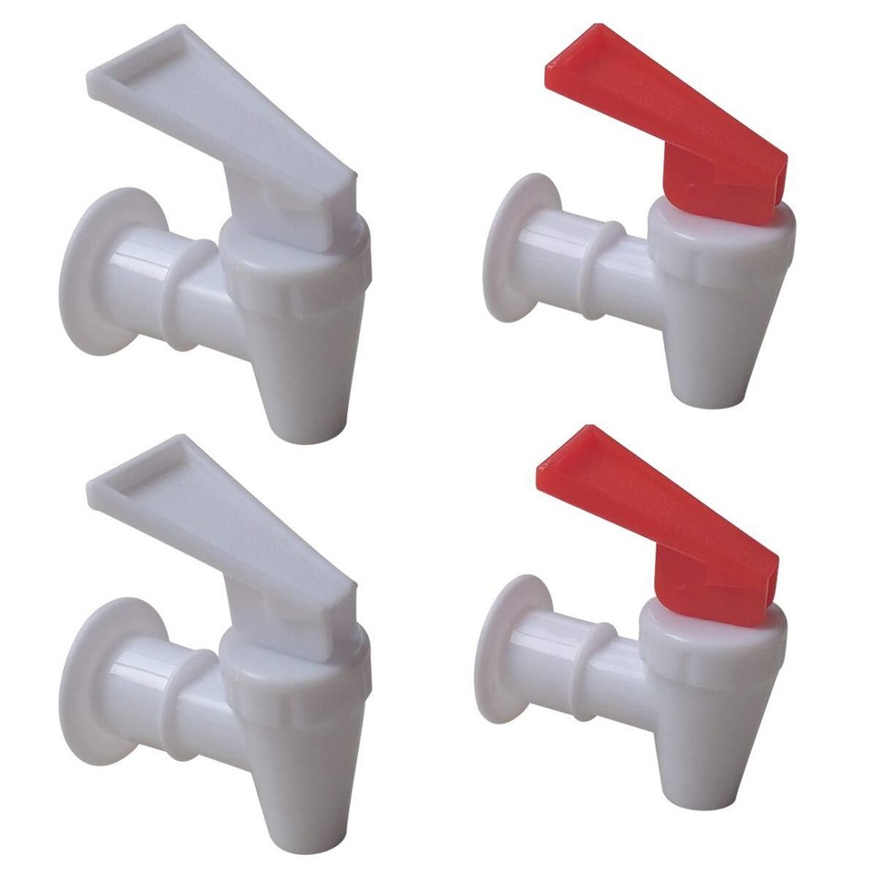 Replacement Cooler Faucet - 2 White and 2 Red Water Dispenser Tap Set ...