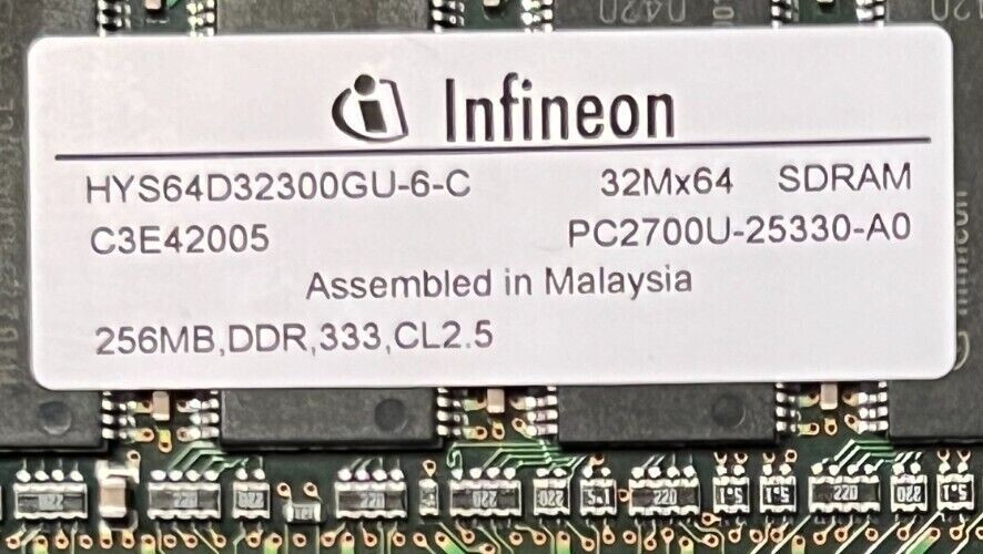 Infineon RAM PC2700 256MB DDR 333 Desktop Computer Memory | eBay